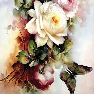 Floral Oil Painting - Decorative Decoupage Paper - for Furniture ...