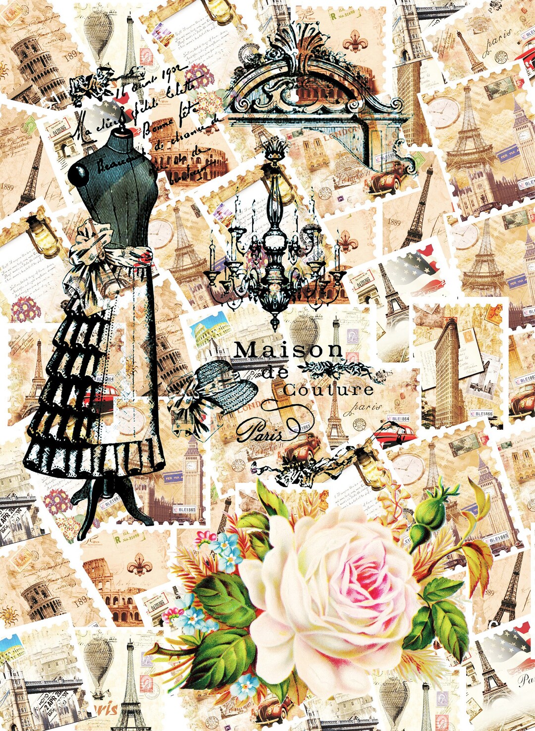 Large Decoupage Paper - Decoupage Art - Rice Paper for Decoupage ...