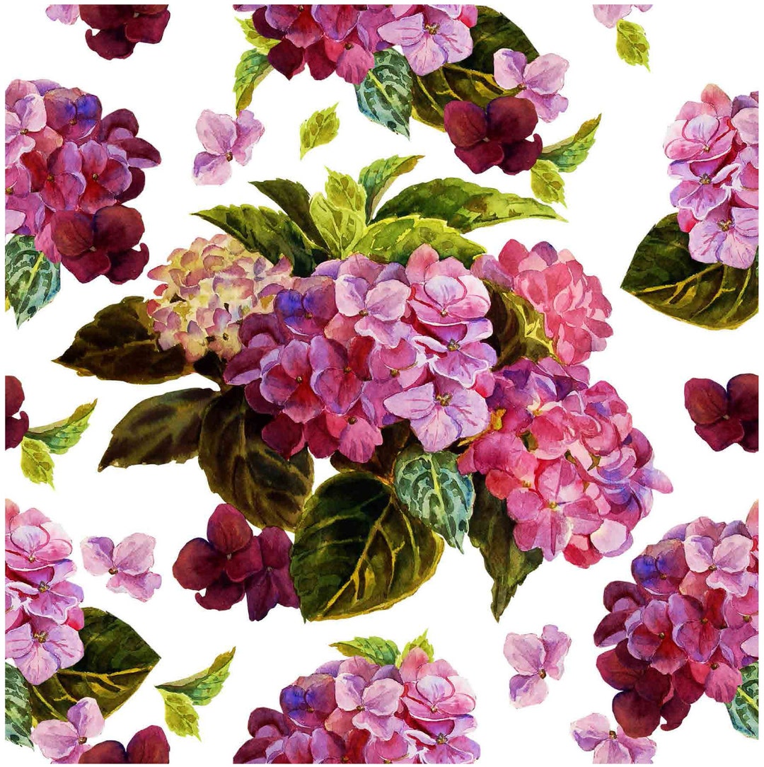 Purple Hydrangea Decoupage Paper - Floral Furniture Craft - Etsy