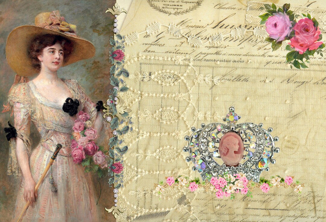 Lady With Hat - Large Rice Paper for Decoupage - Furniture Decoupage ...