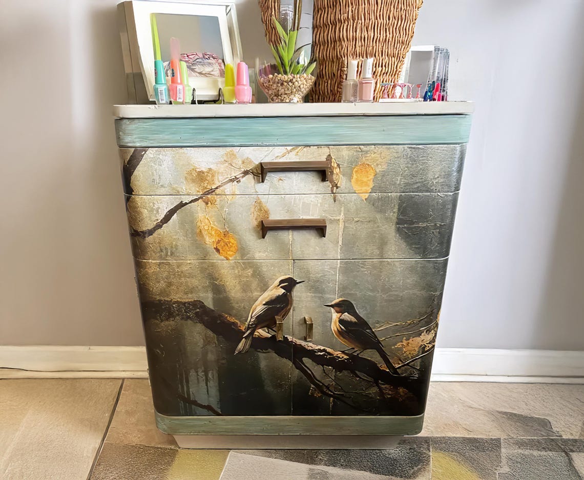 Large Decoupage Paper for Furniture - Bird & Branch Rice Paper, Autumn ...