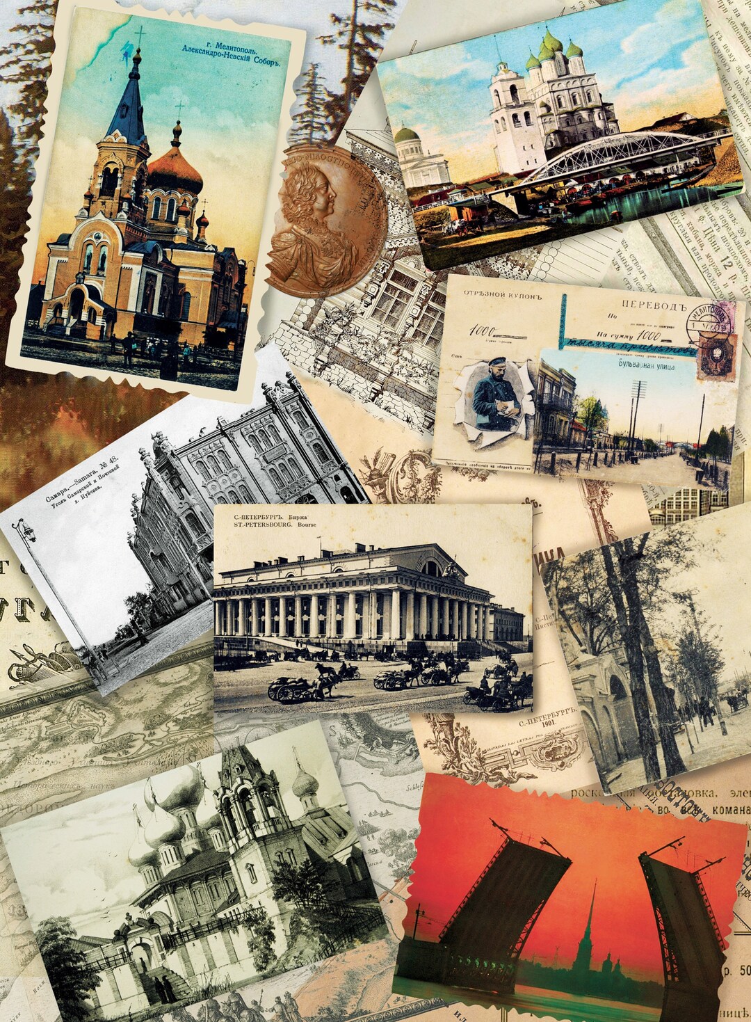 Church Vintage Decoupage Paper - Decoupage Art - Large Size Rice Paper ...