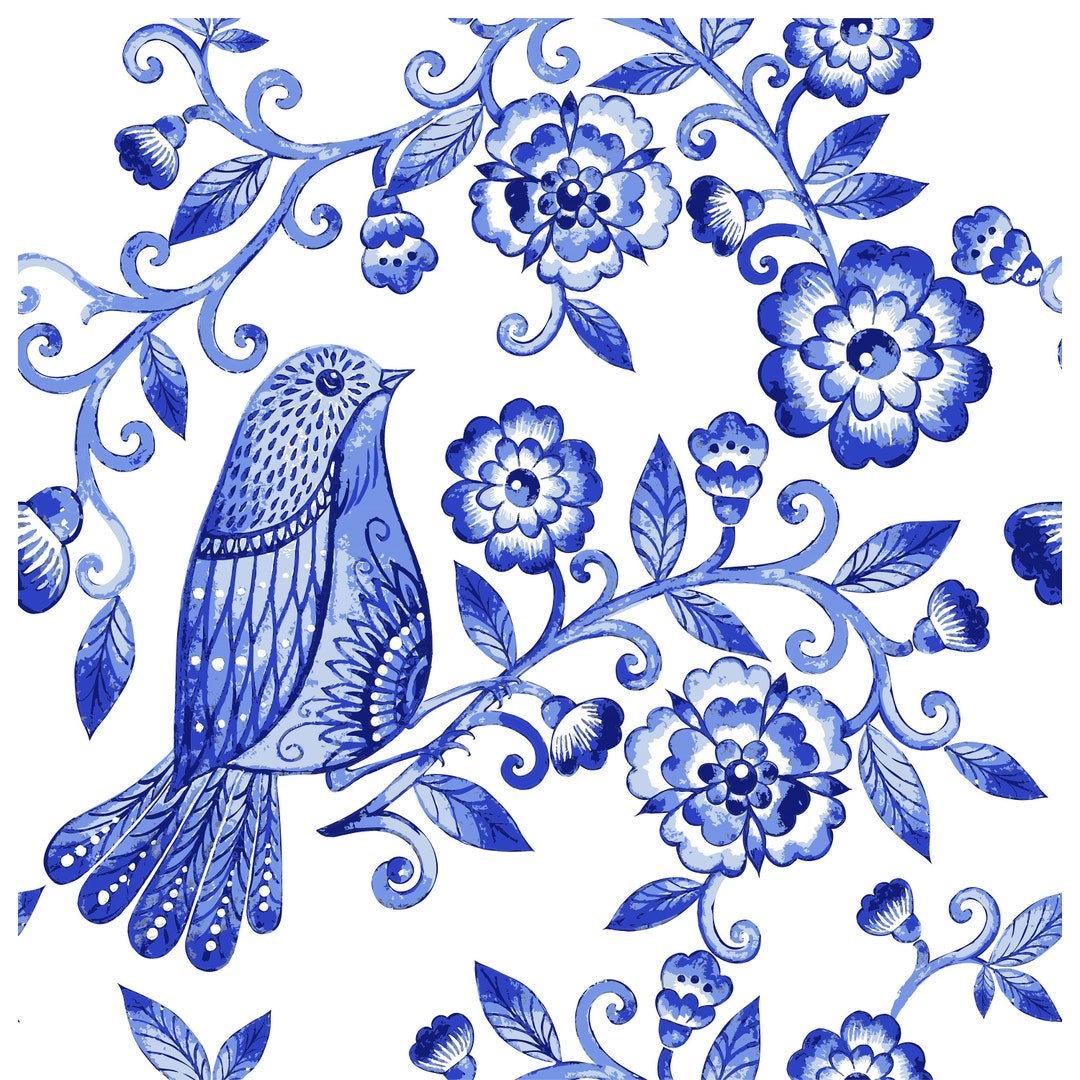 Blue Bird Decoupage Paper for Furniture - Rice Paper Decoupage - Large ...