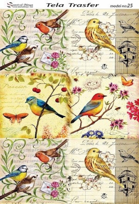 Vintage Pattern Decorative Decoupage Paper 3 PCS | Etsy