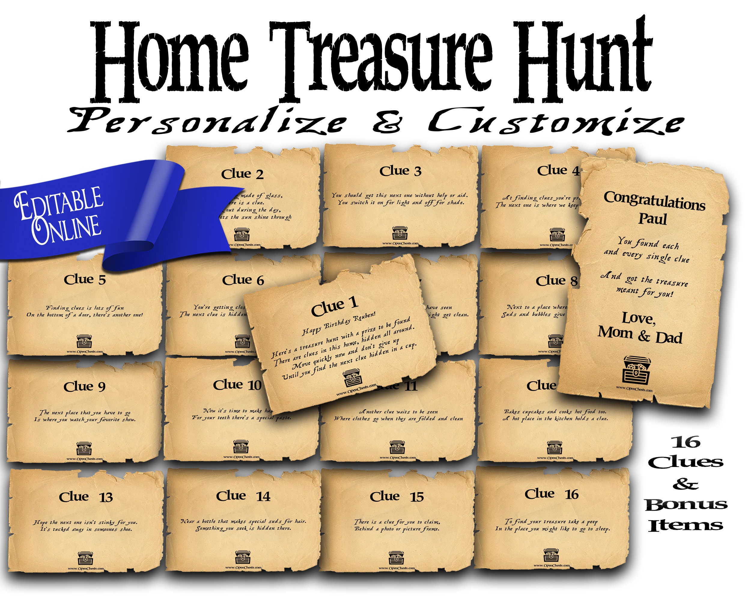 Indoor Rhyming Treasure Hunt Clues Scavenger Game Printable Etsy