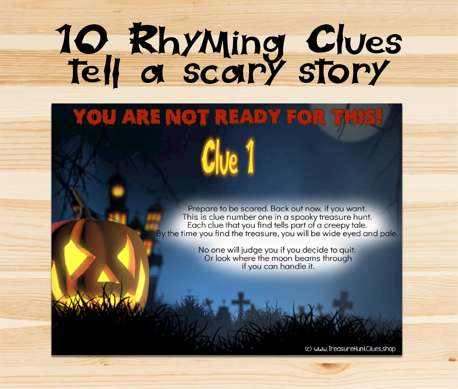 Halloween Treasure Hunt Clues Scary Story Scavenger Hunt | Etsy