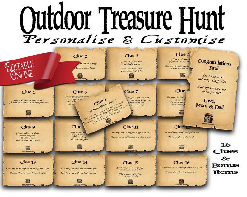 Outdoor Rhyming Riddles Treasure Hunt Clues Scavenger Hunt | Etsy