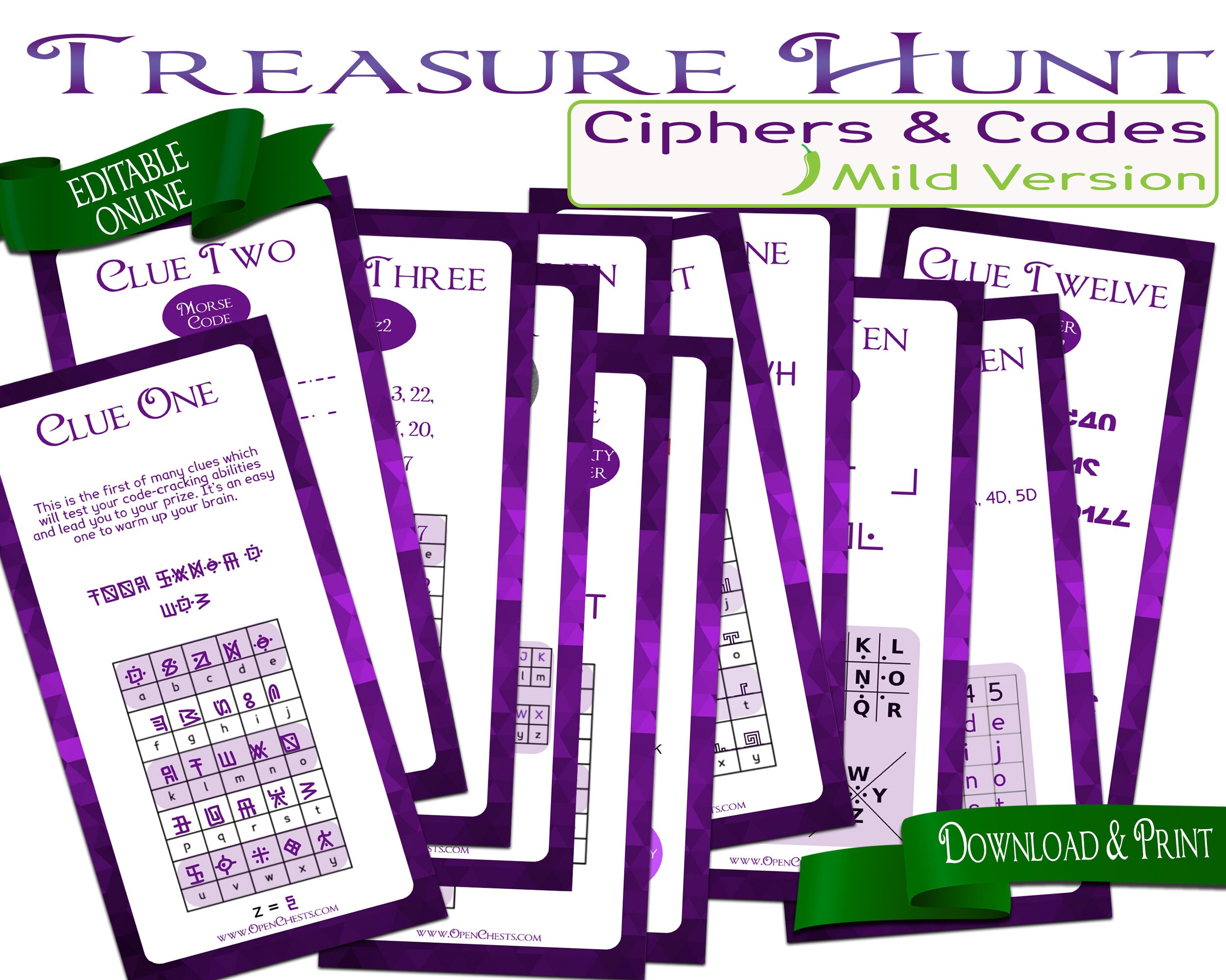 Challenging Treasure Hunt Clue Cards. Scavenger Game for older | Etsy