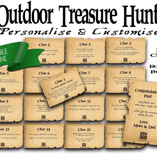 Outdoor Treasure Hunt Game for Kids Treasure Hunt Clues - Etsy