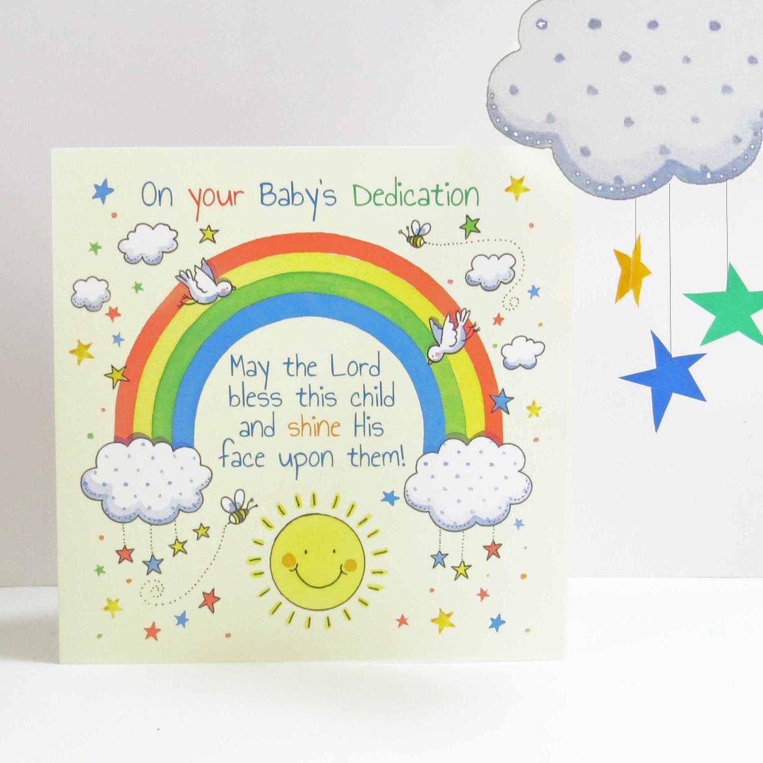Rainbow Dedication Christian Card - Etsy