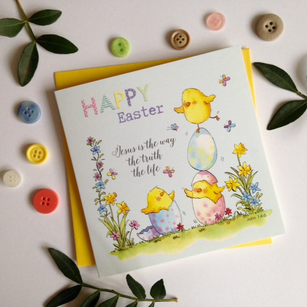 Pack of 5 Easter Chicks Easter Cards Scripture Cards Lent - Etsy