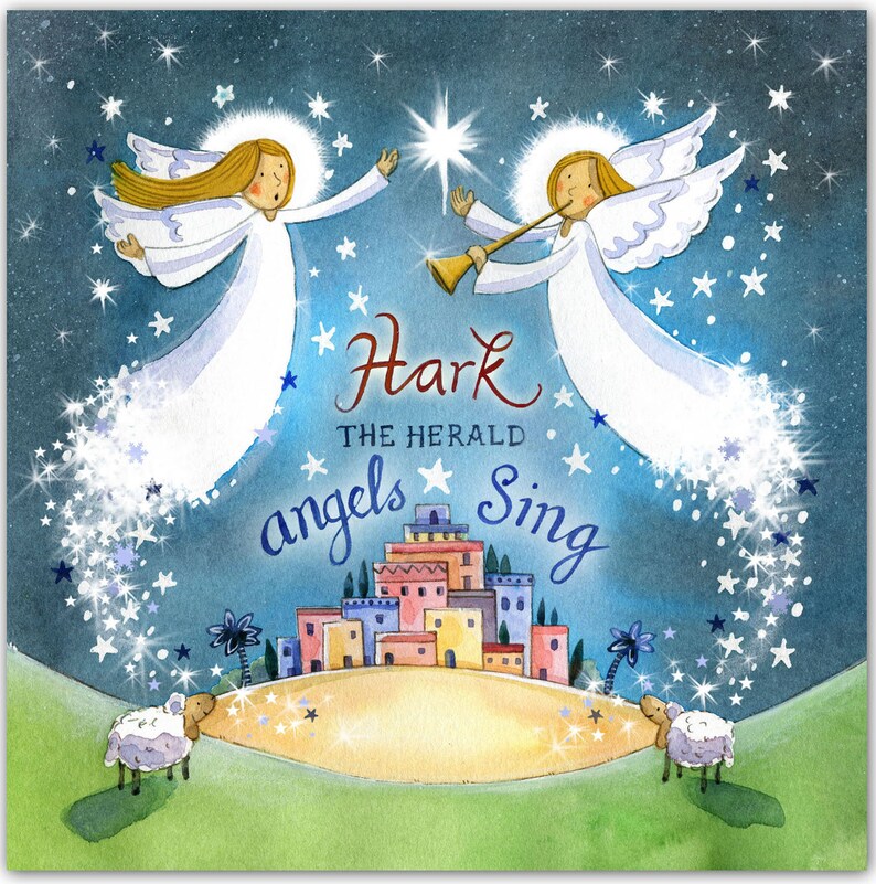 5 Christian Christmas Cards Angels Sing Christmas Cards Etsy UK