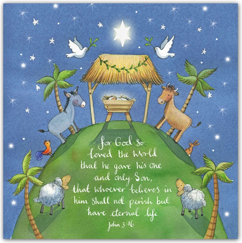 O Come Let Us Adore Him 5 Pack Christian Christmas Cards Scripture ...