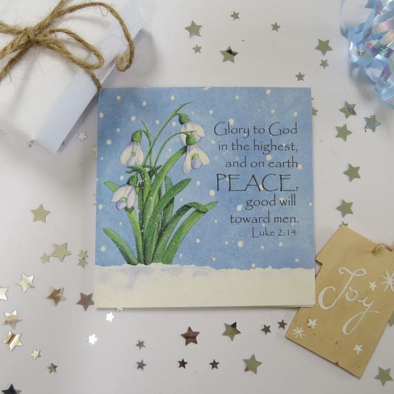 5 Christian christmas cards Snowdrops christmas cards | Etsy