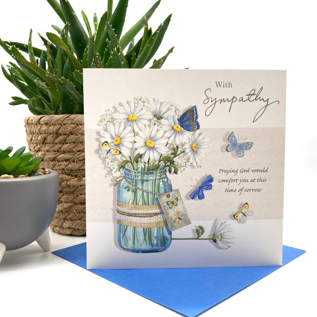 Daisy Jar | Sympathy Card - Etsy UK