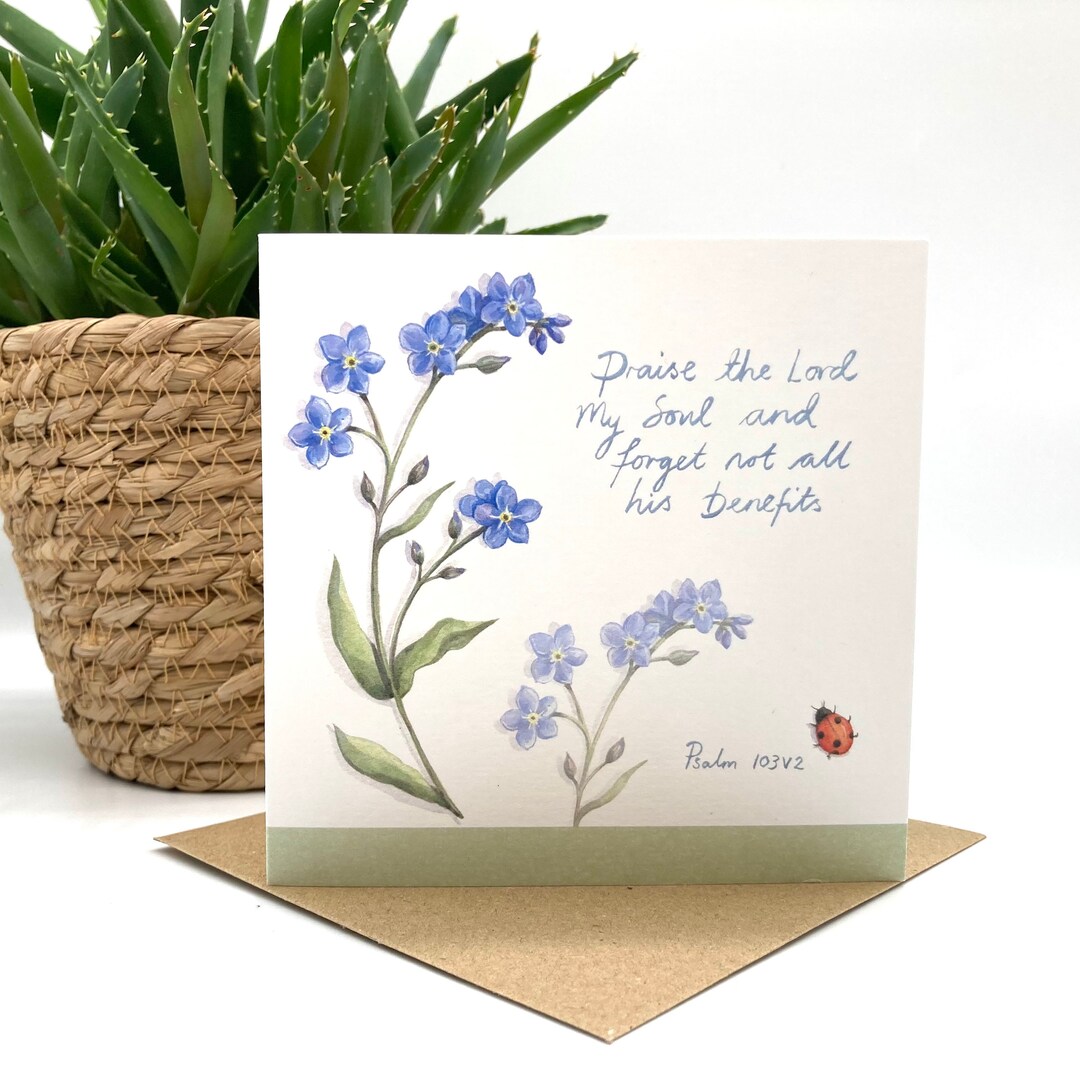 Forget Me Not Christian Blank Card Scripture Religious Card - Etsy