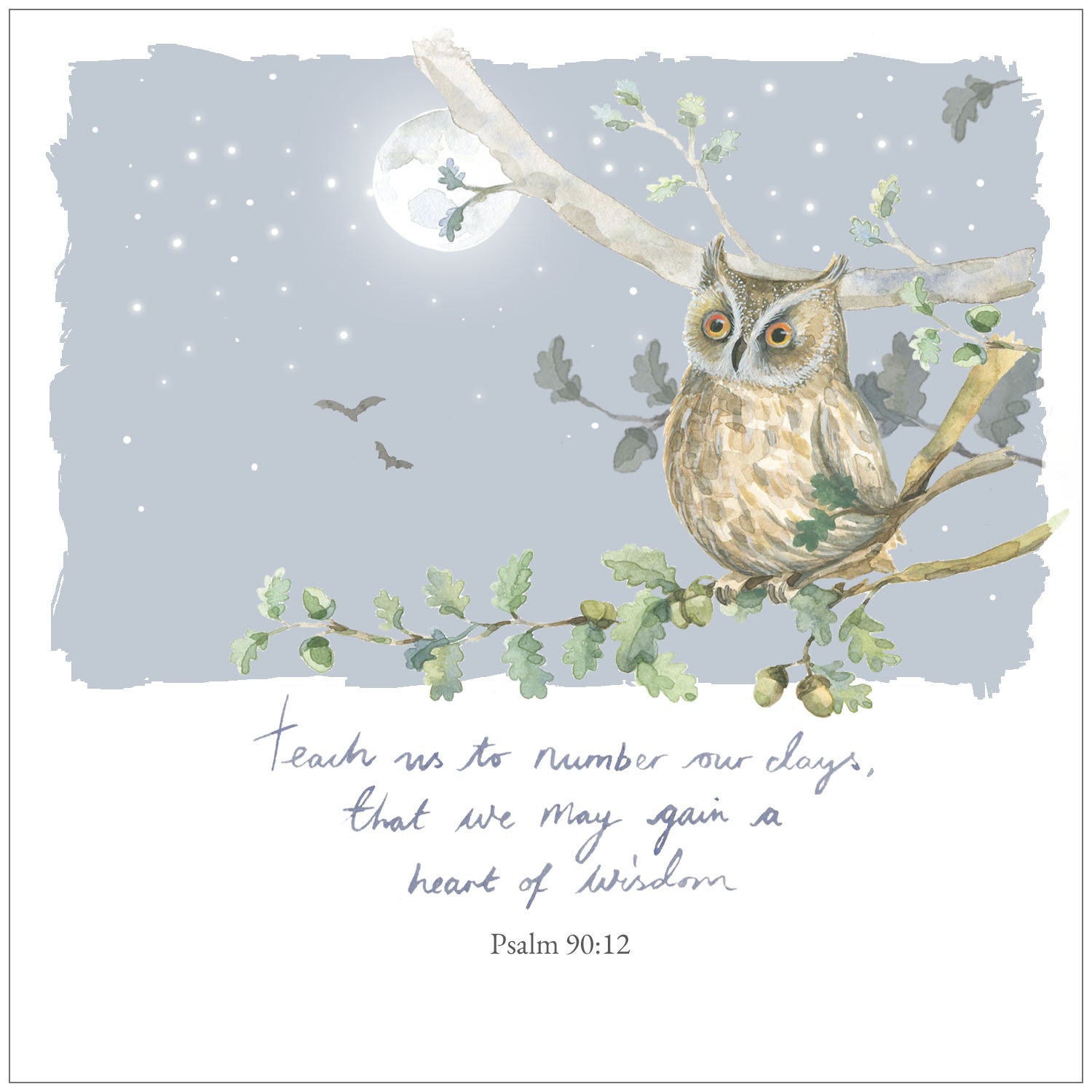 Owl Christian Scripture Card Blank Notecard Encouragement - Etsy
