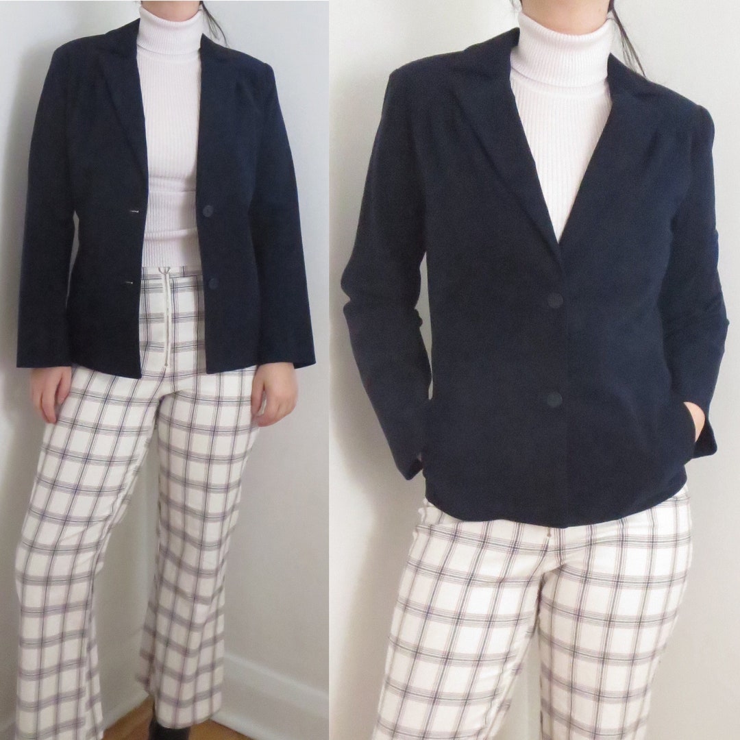 Vintage Brodkin Ultrasuede Blazer Coat - Blue Suede Blazer Jacket ...