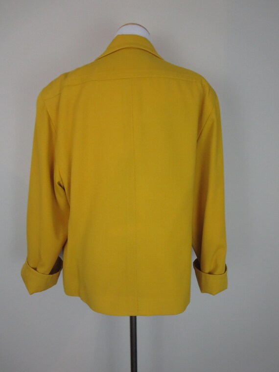 Vintage 1980s Jaeger Yellow Wool Cropped Blazer Jacke… - Gem