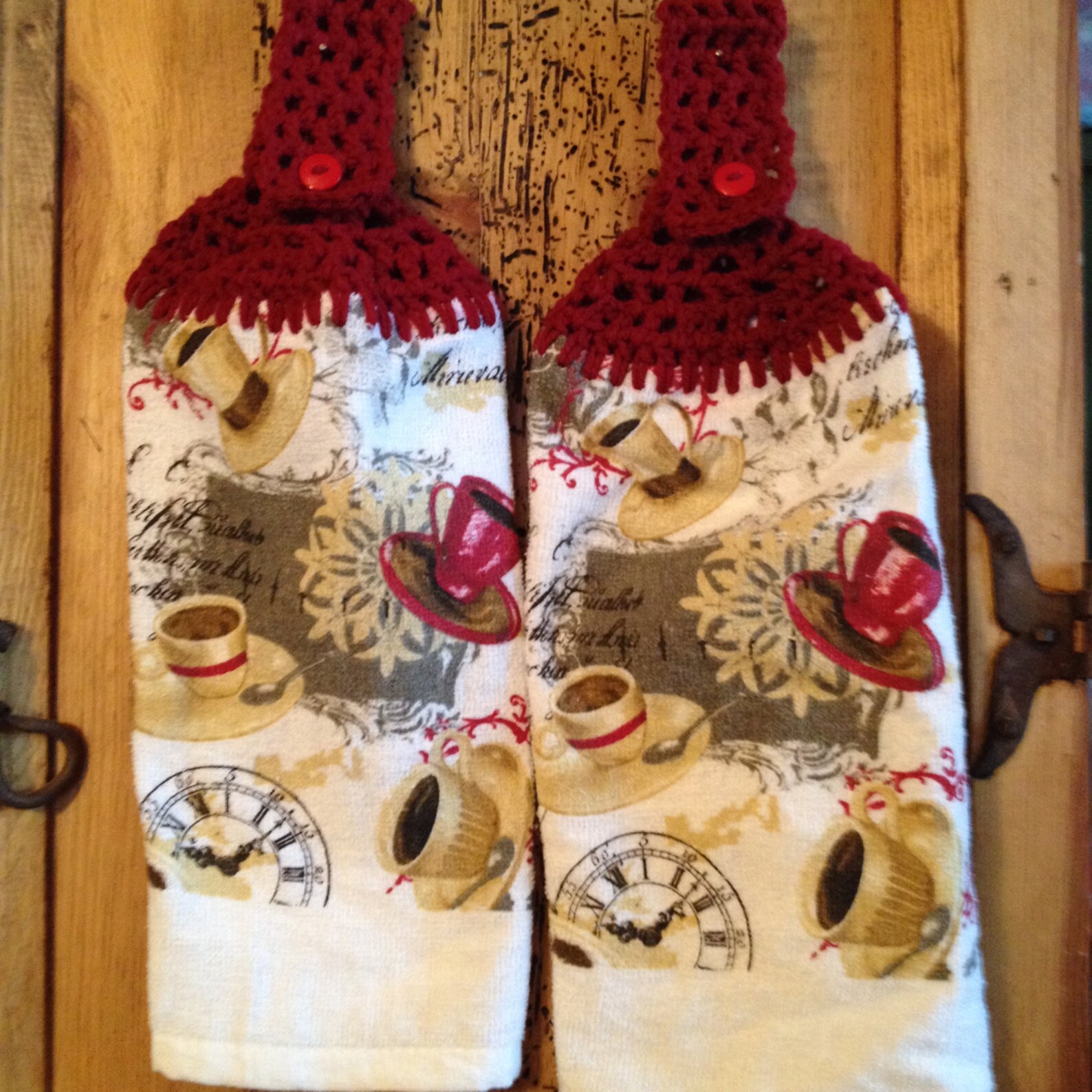 2 Hand-crocheted Half Fridge Towels Coffee Cup - Etsy