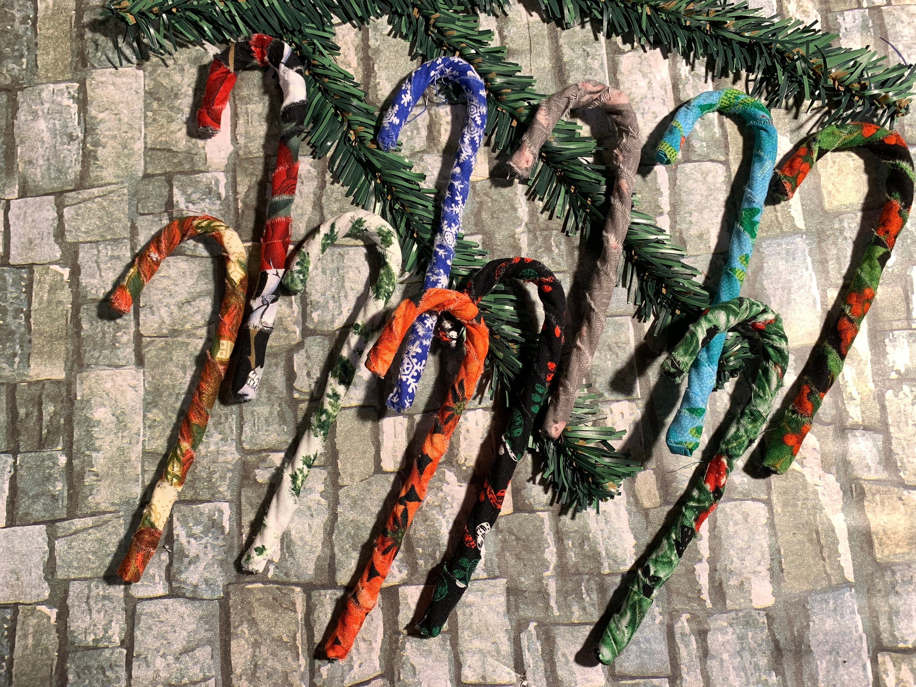 Mystery, Set of 6 Primitive Candy Canes, Rustic Decoration, Present ...