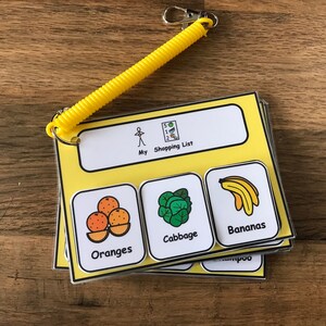 My Shopping List Keyring & 56 Picture Symbols Visual Support/aid for ...