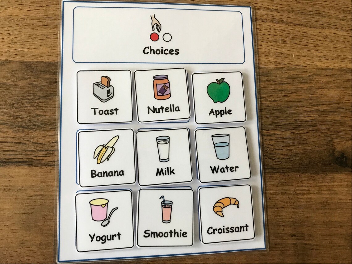 Meal Planner Visual Choice Board & 105 Food Symbols Children Autism ...