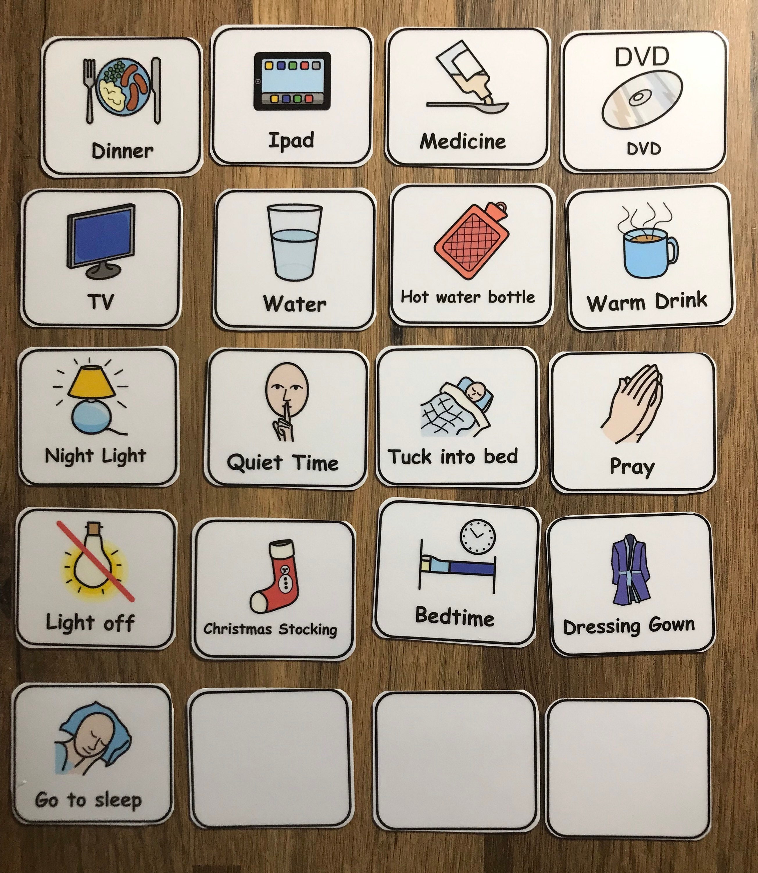 My Evening/bedtime Routine Chart Visual Support Visual Aid for - Etsy