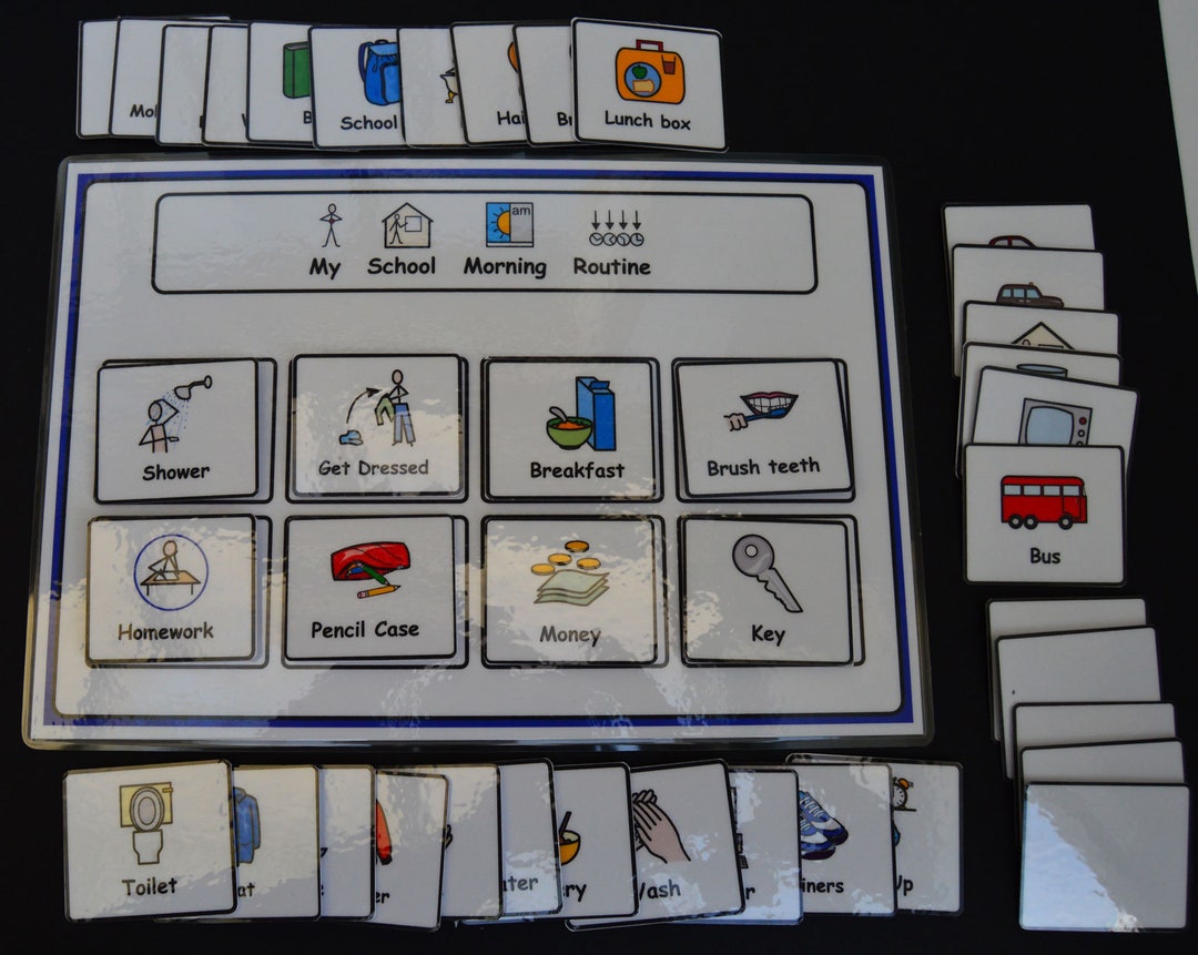 My School Morning Routine Chart Visual Support Visual Aid for Asd/adhd ...