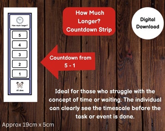 How Long Countdown Strip Visual Support/aid for - Etsy