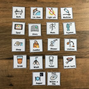 Small My Bedtime Routine Chart Visual Support Visual Aid for Asd/adhd ...