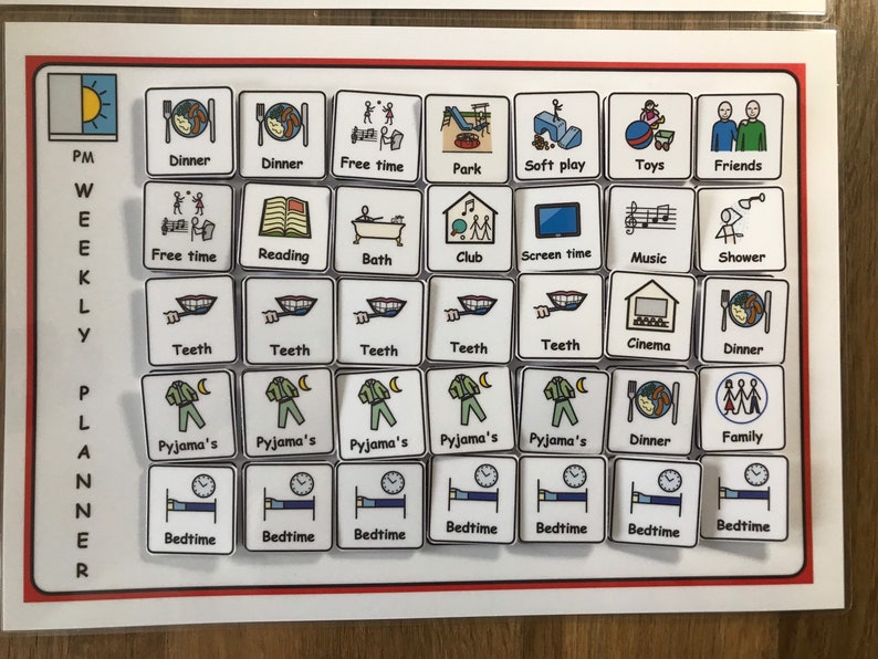 Weekly Schedule Planner Routine Daily Visual Timetable Visual - Etsy UK