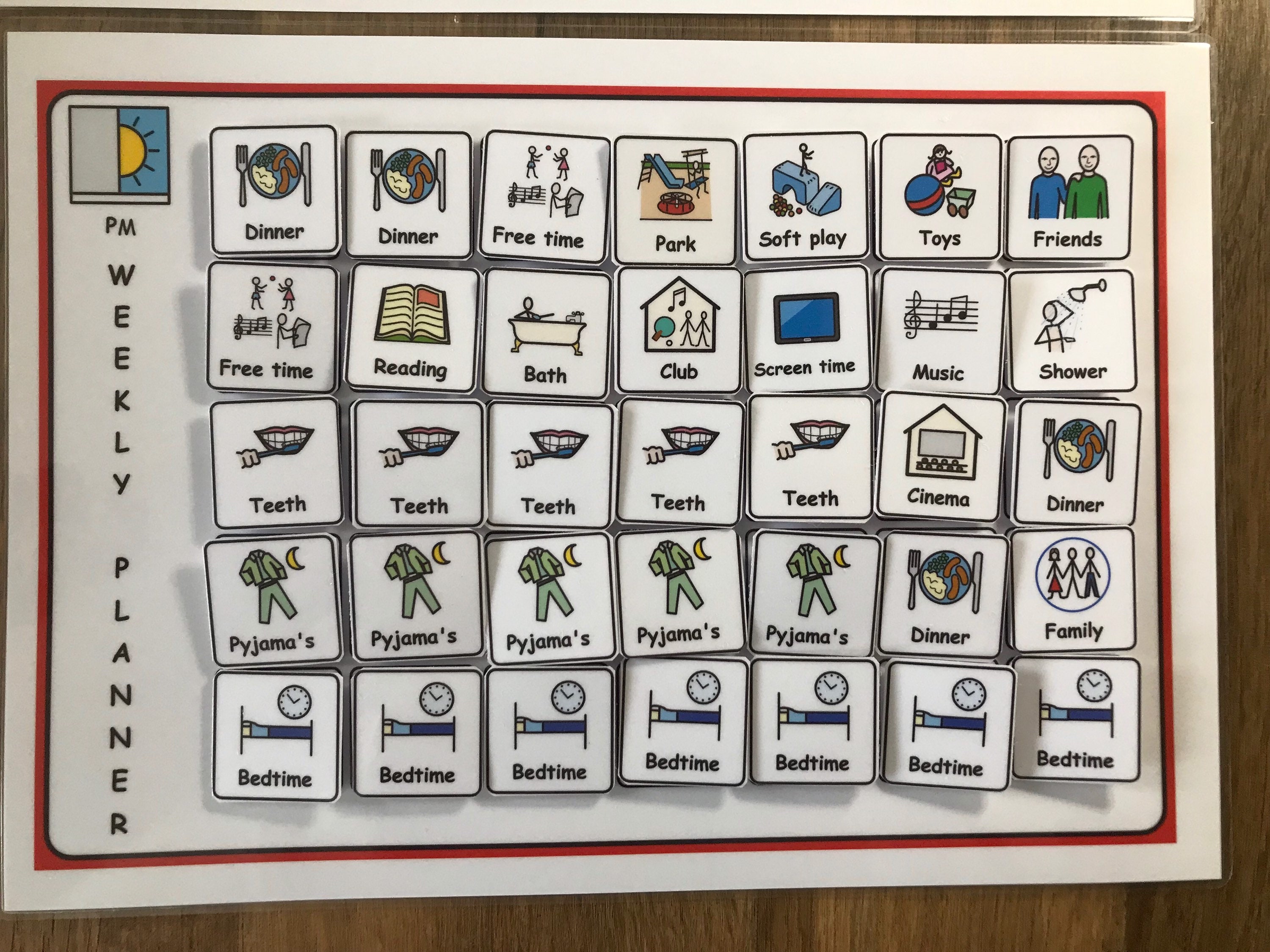 Weekly Schedule Planner Routine Daily Visual Timetable Visual - Etsy UK