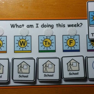Home or School Weekly Planner Chart for SEN/ Visual - Etsy