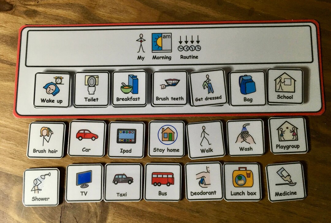 Small My Morning Routine Chart Visual Support Visual Aid for - Etsy