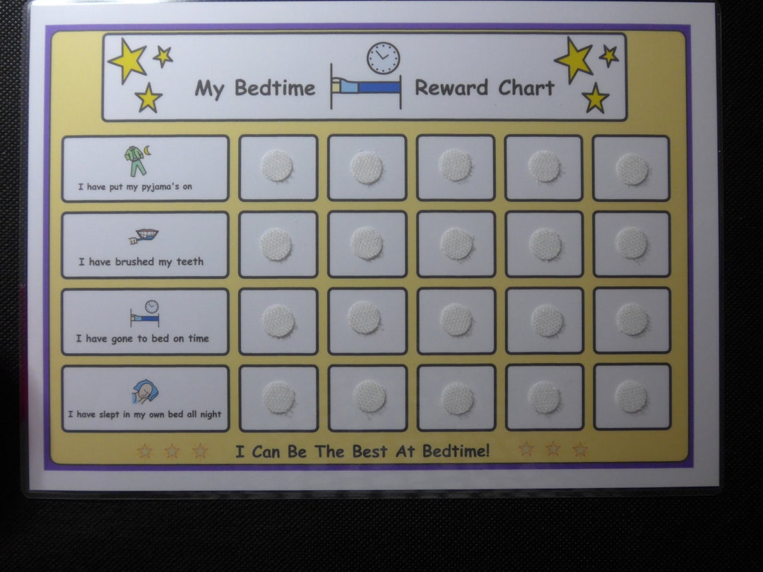 My Bedtime Routine Reward Chart Ideal for Pre-schoolers/asd/adhd ...
