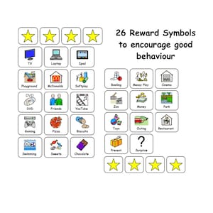 A5 Behaviour Reward Chart Printable 34 Symbols for SEN/ Visual Learners ...