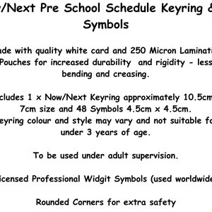 Now Next Pre School Sequencing Keyring & 48 Symbols Visual Aid for ...