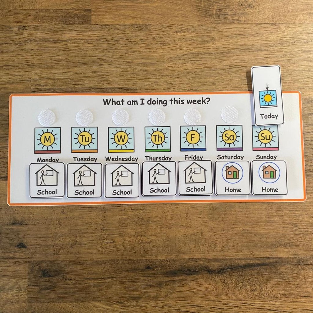 Home or School Weekly Planner Chart for SEN/ Visual - Etsy