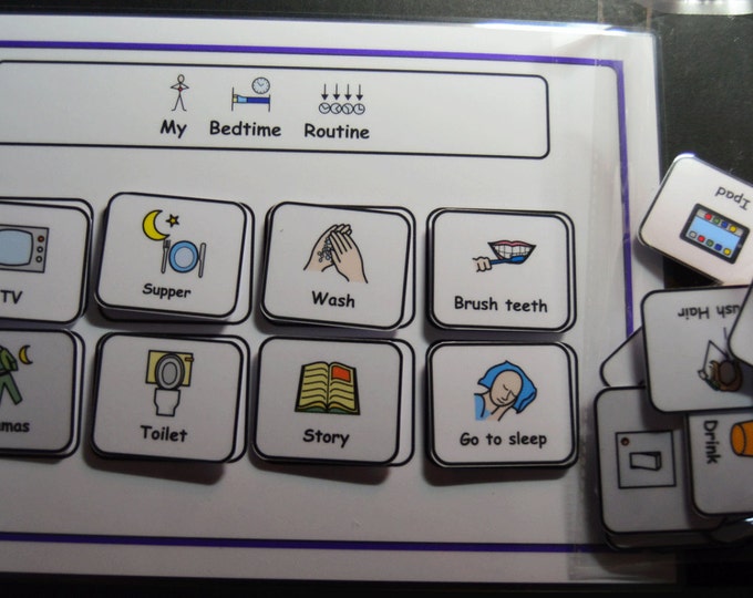 My Evening/bedtime Routine Chart Visual Support Visual Aid for Asd/adhd ...