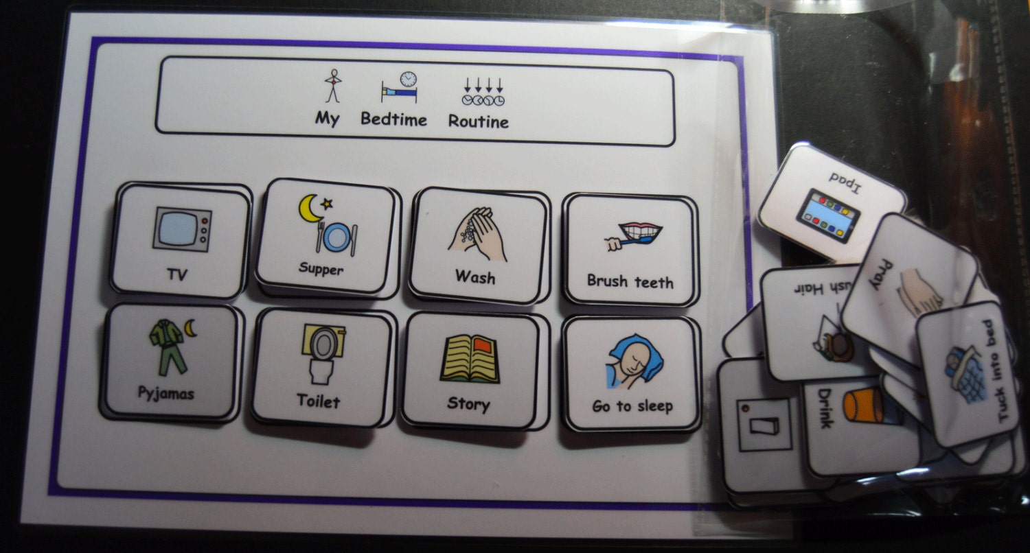 My Evening/bedtime Routine Chart Visual Support Visual Aid for - Etsy