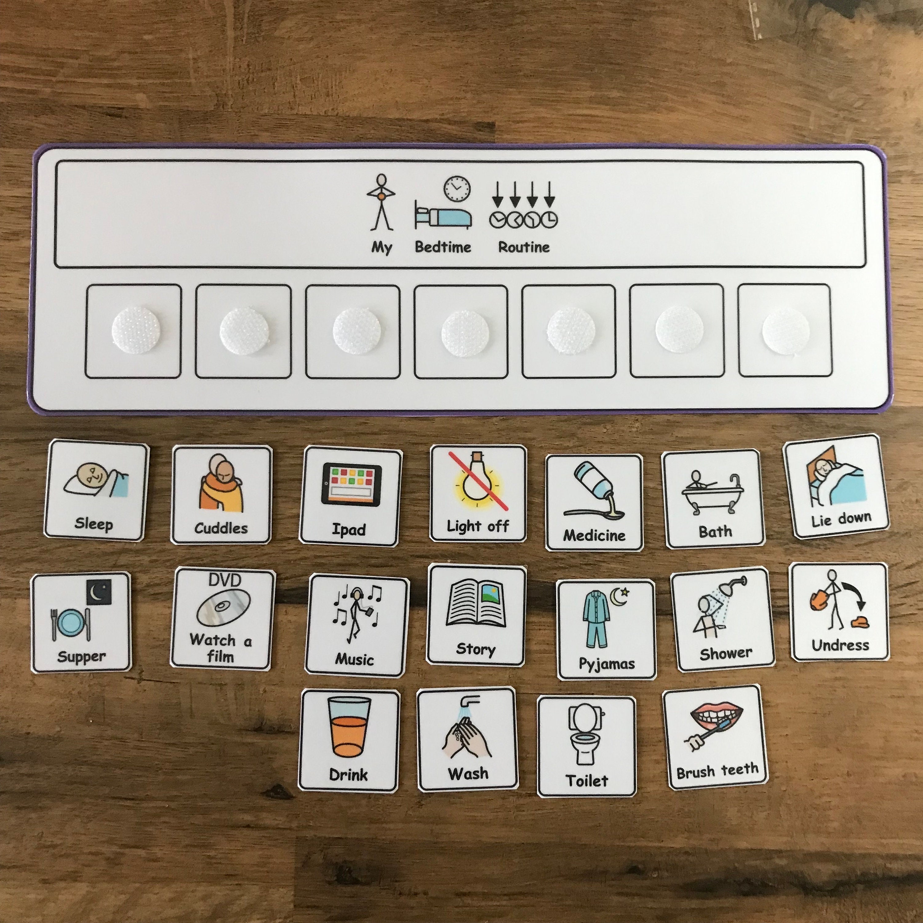 Small My Bedtime Routine Chart Visual Support Visual Aid for Asd/adhd ...