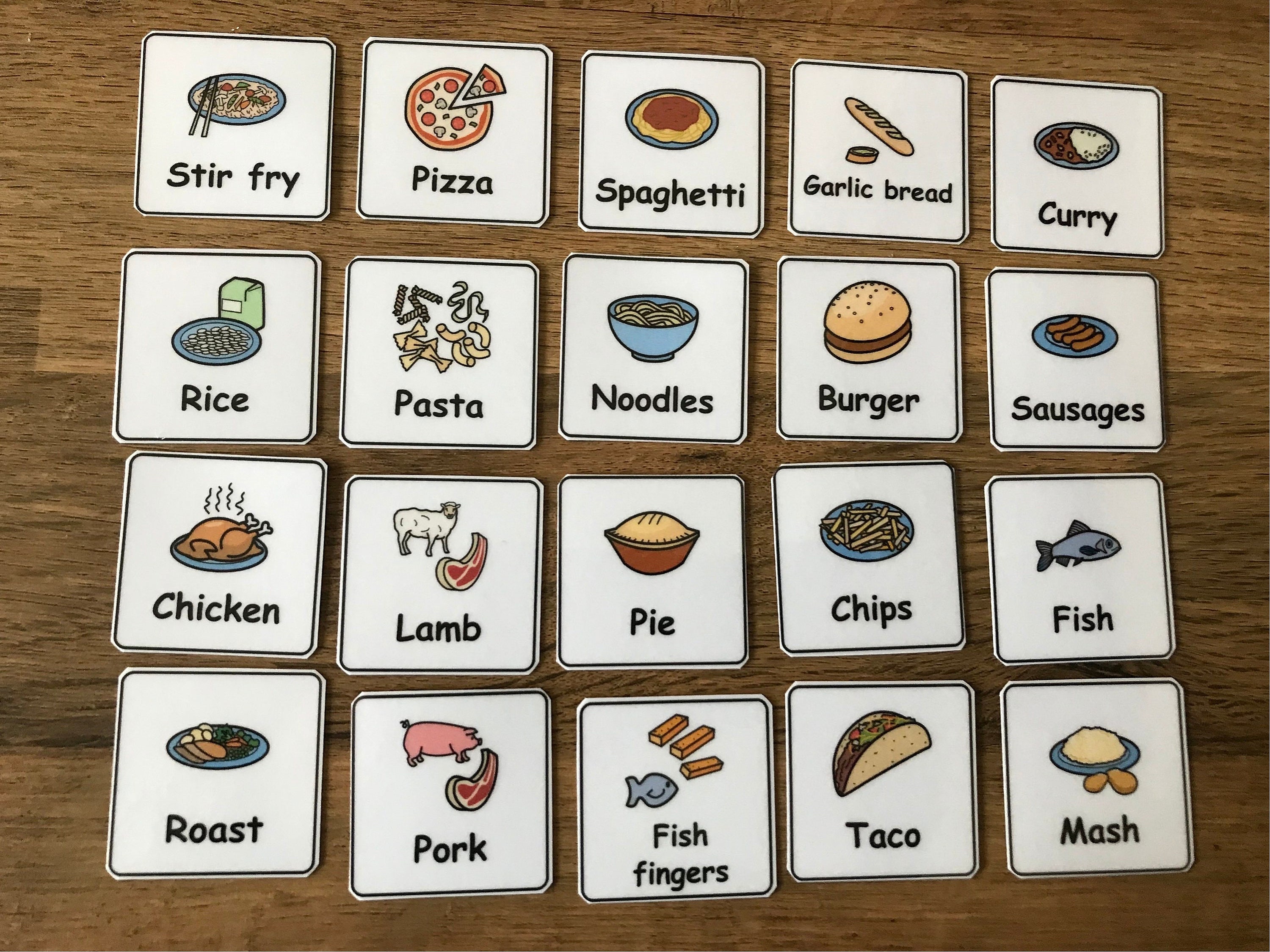 Meal Planner Visual Choice Board & 105 Food Symbols Children Autism ...