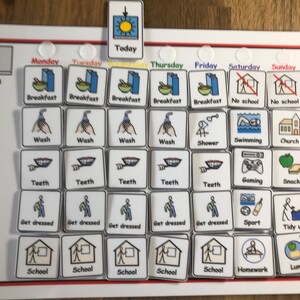 Weekly Schedule Planner Routine Daily Visual Timetable Visual Aid for ...