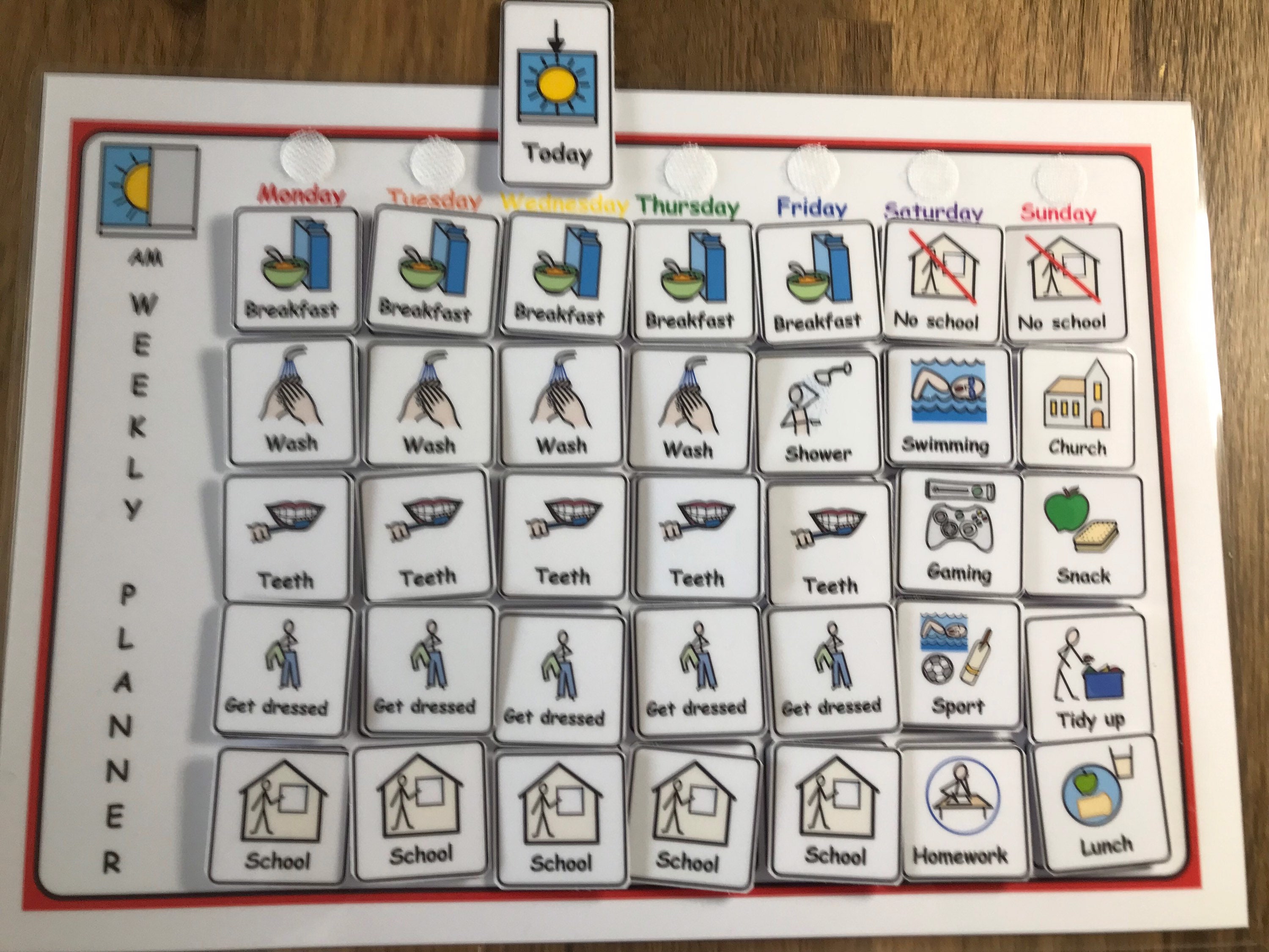 Weekly Schedule Planner Routine Daily Visual Timetable Visual - Etsy UK