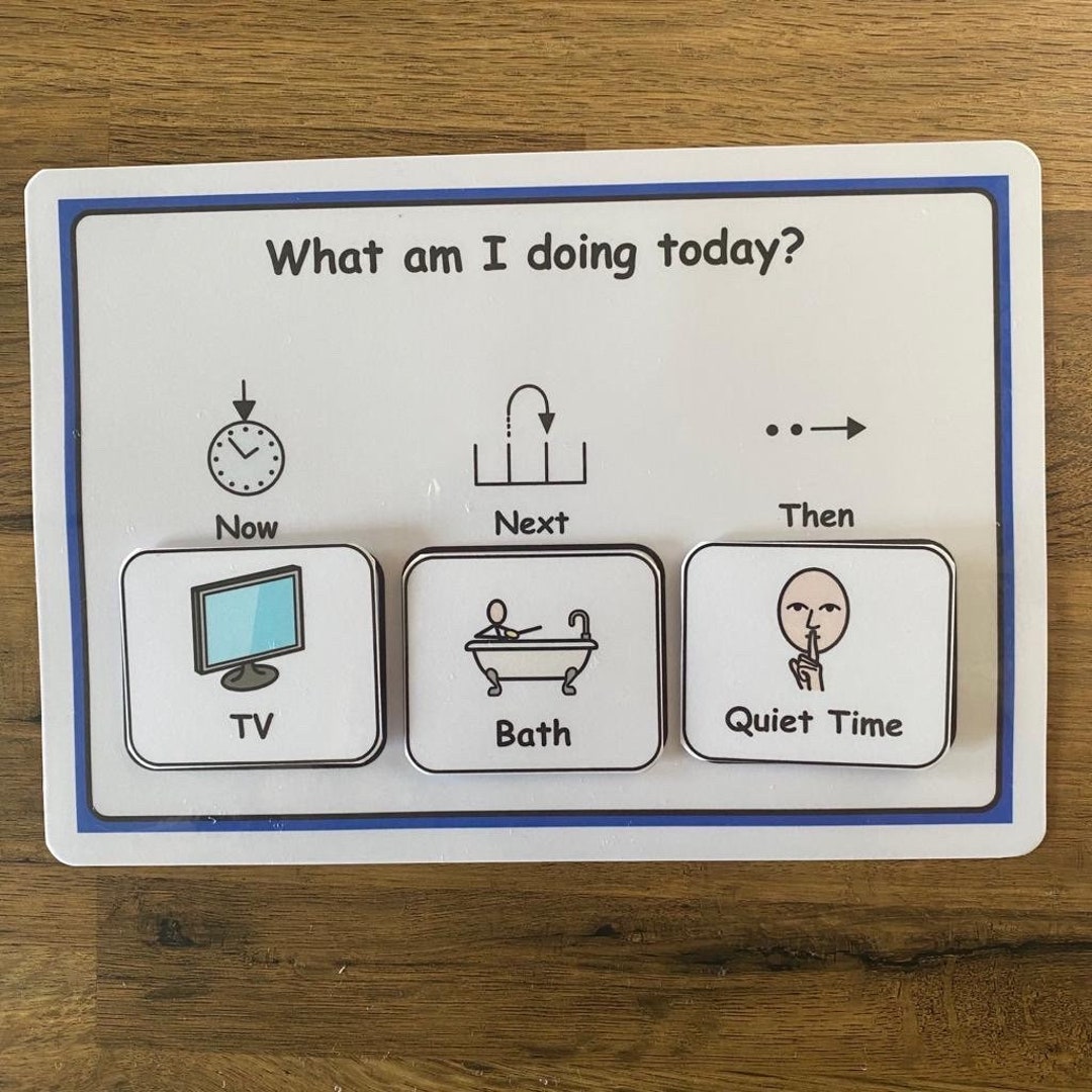 Now/next/then Sequencing Board & 60 Symbols Visual Aid for Asd/adhd ...