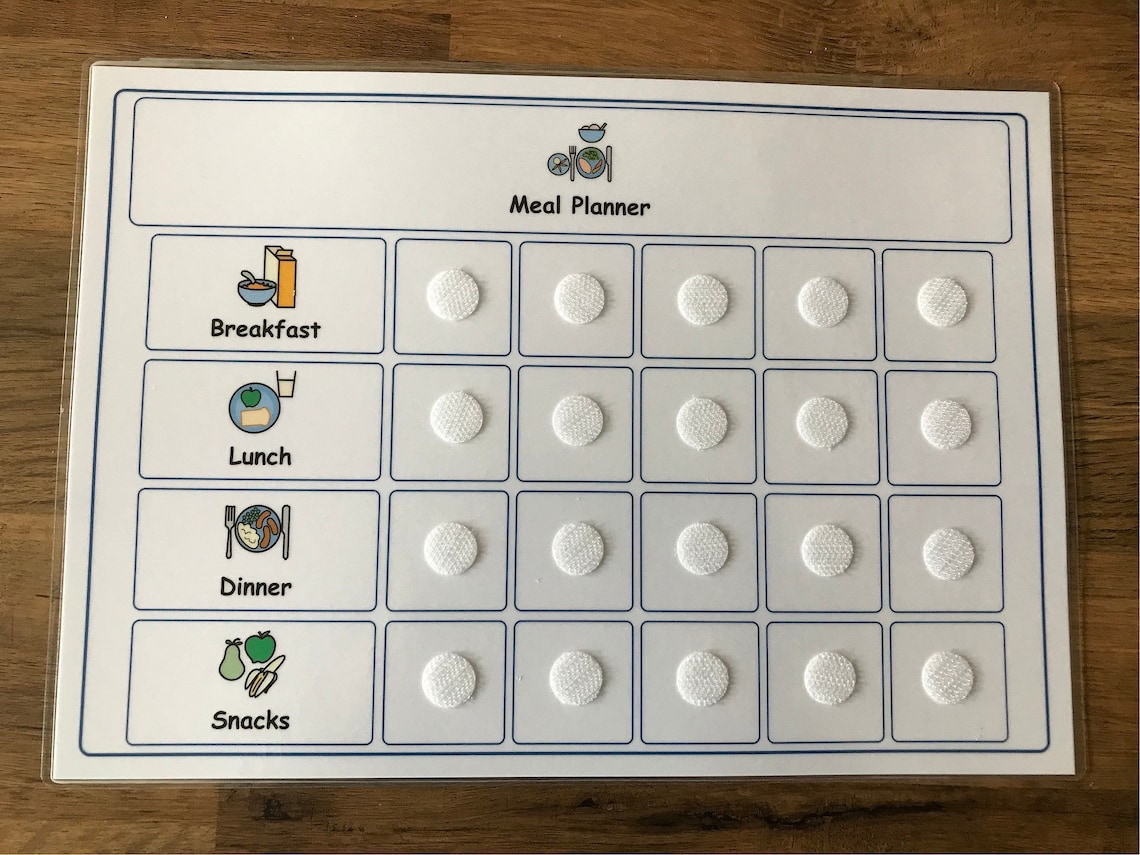 Meal Planner Visual Choice Board & 105 Food Symbols Children Autism ...