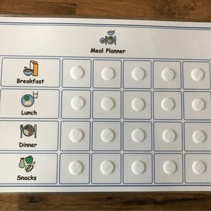 Meal Planner Visual Choice Board & 105 Food Symbols Children Autism ...