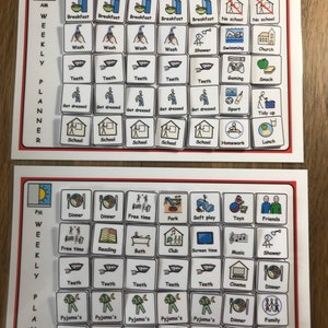 Weekly Schedule Planner Routine Daily Visual Timetable Visual Aid for ...