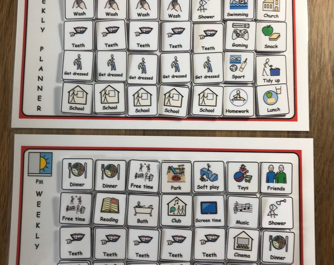 Weekly Schedule Planner Routine Daily Visual Timetable Visual Aid for ...